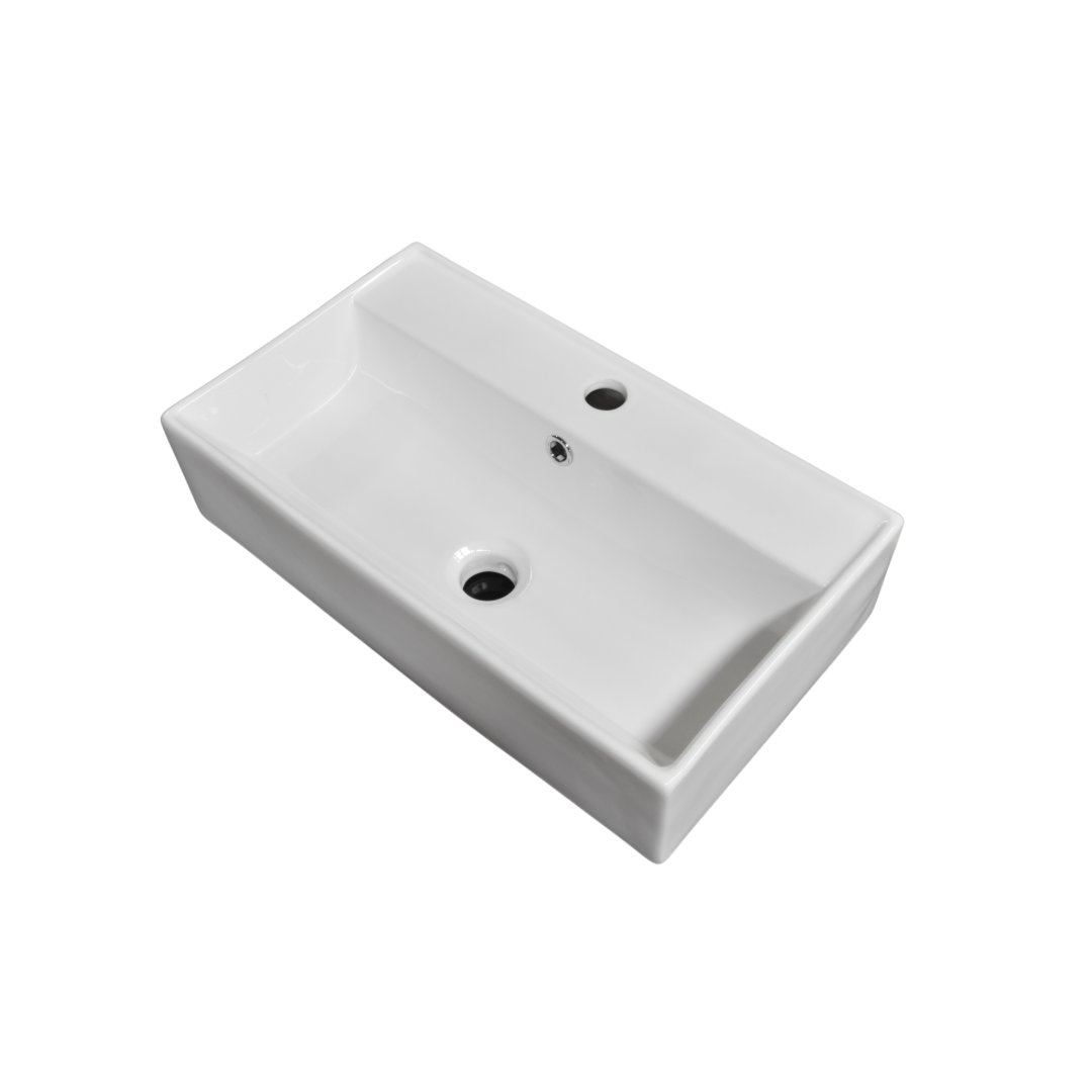 Rectangular - Ceramic Wall Hung Basin SB59 | Pop Up Waste